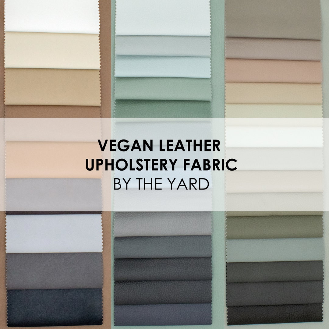 Vegan Leather, Faux Upholstery Leather, Fabric by the Yard for Sofa ...