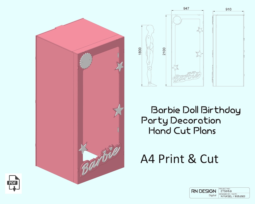 Barbie Party Decor and Photo Booth Accessories A4 Print and - Etsy ...