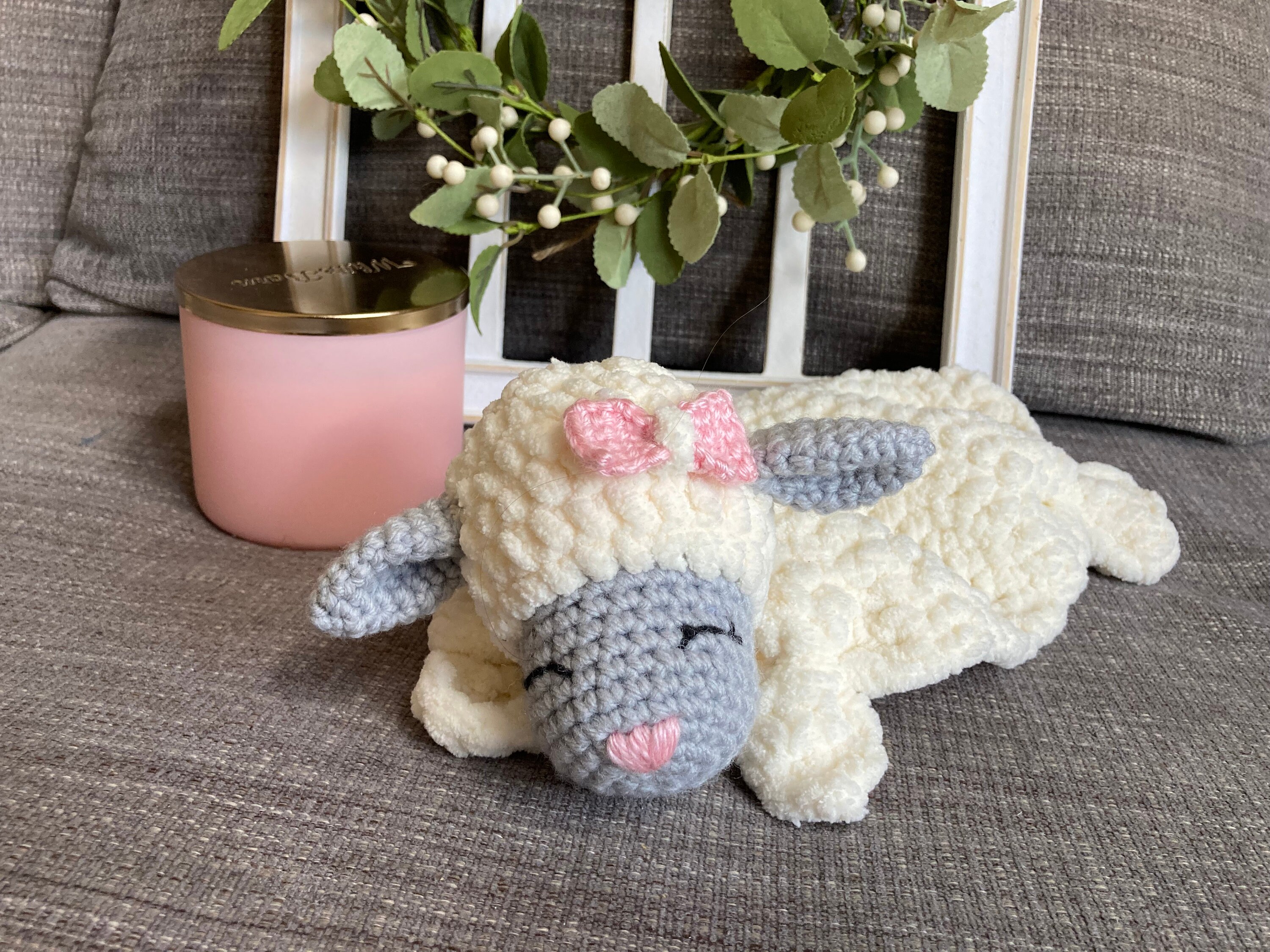Ready to Ship Crocheted Lamb Lovey/snuggler, Baby Shower Gift, Easter ...
