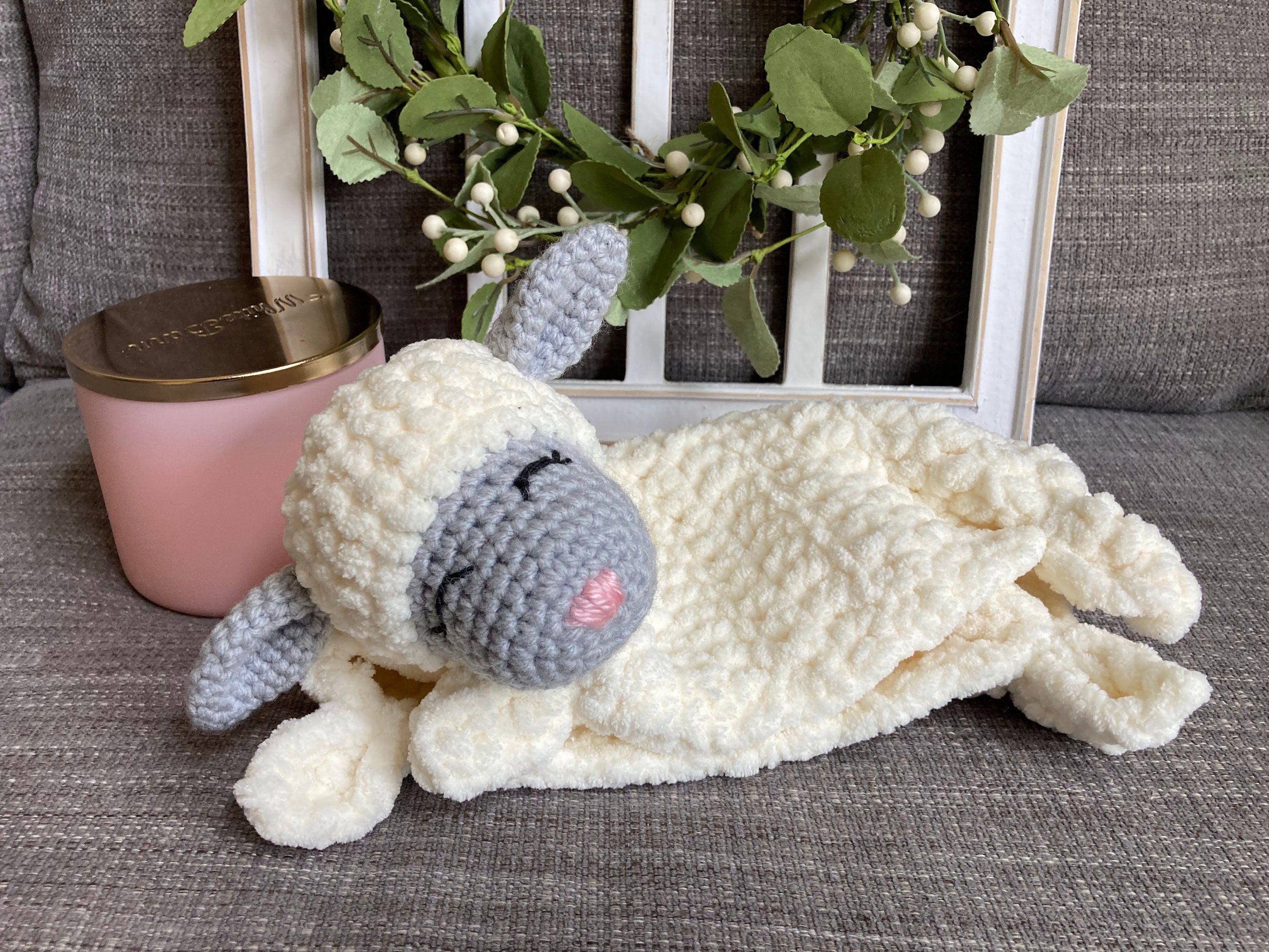 Ready to Ship Crocheted Lamb Lovey/snuggler, Baby Shower Gift, Easter ...