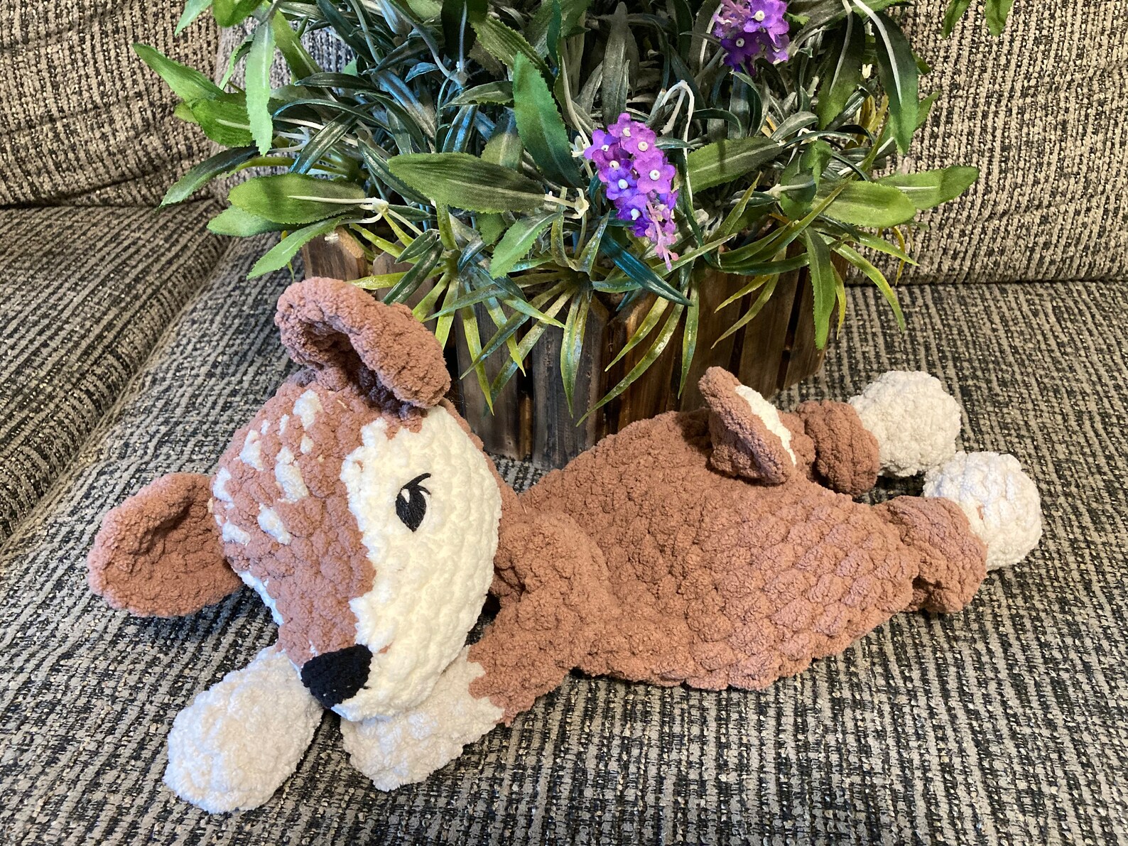 Crocheted Deer Snuggler: Handmade Fawn Lovey, Nursery Decor - Etsy