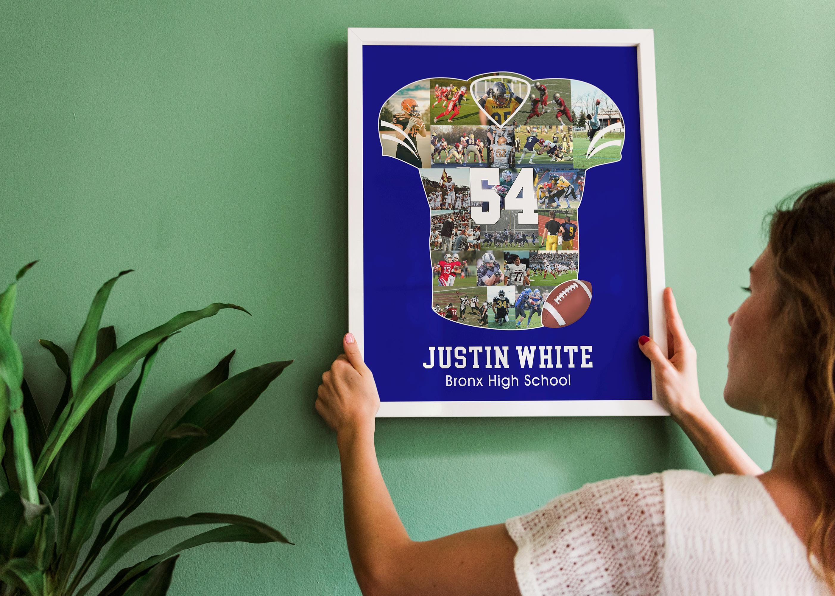 Personalized Football Jersey Collage: Senior Night, Player Gift - Etsy