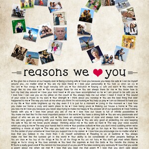 90 Reasons We Love You Printable Photo Collage, 90th Birthday ...