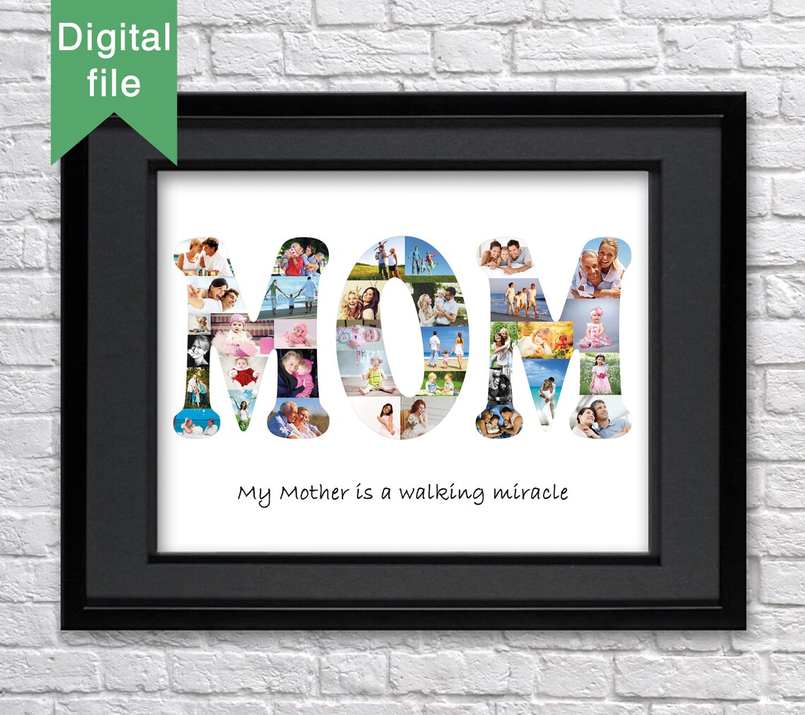 Personalized Mom Photo Collage, Custom Mother's Day Gift (digital or ...