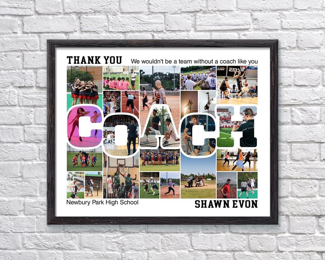 Coach Photo Collage, Gift for Coach, Coach Photo Gift, Personalized ...