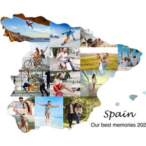 Personalized Map of Spain Photo Collage, Travel Photo Collage ...