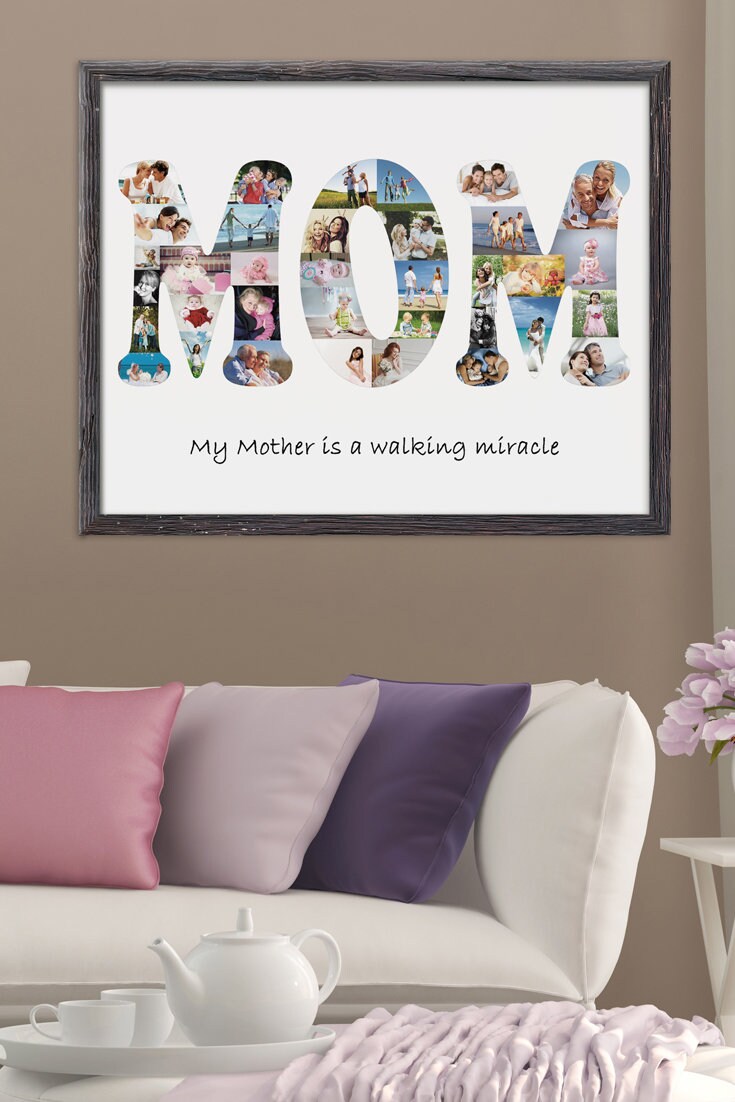 Personalized Mom Photo Collage, Custom Mother's Day Gift (digital or ...