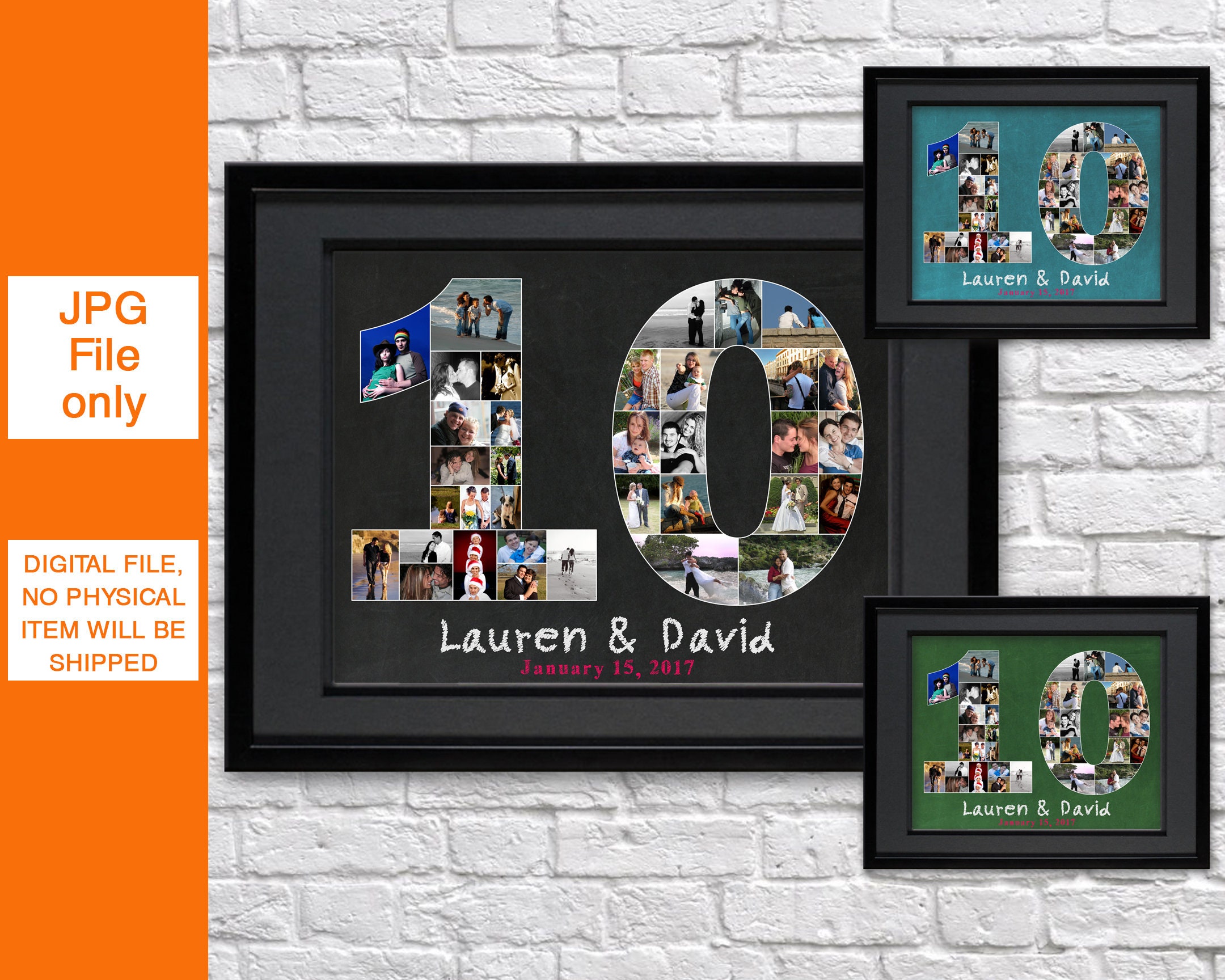 10 year anniversary photo collage Custom 10th birthday | Etsy