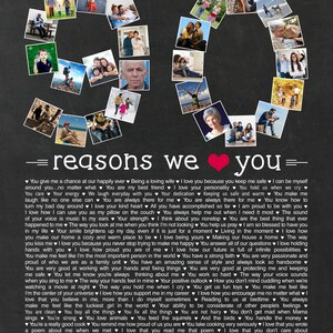 90 Reasons We Love You Printable Photo Collage, 90th Birthday ...