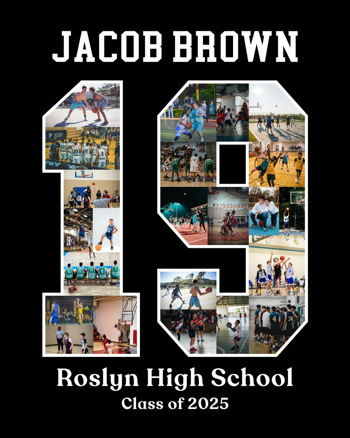 Personalized Sport Number Photo Collage: Senior Night Gift (digital or ...