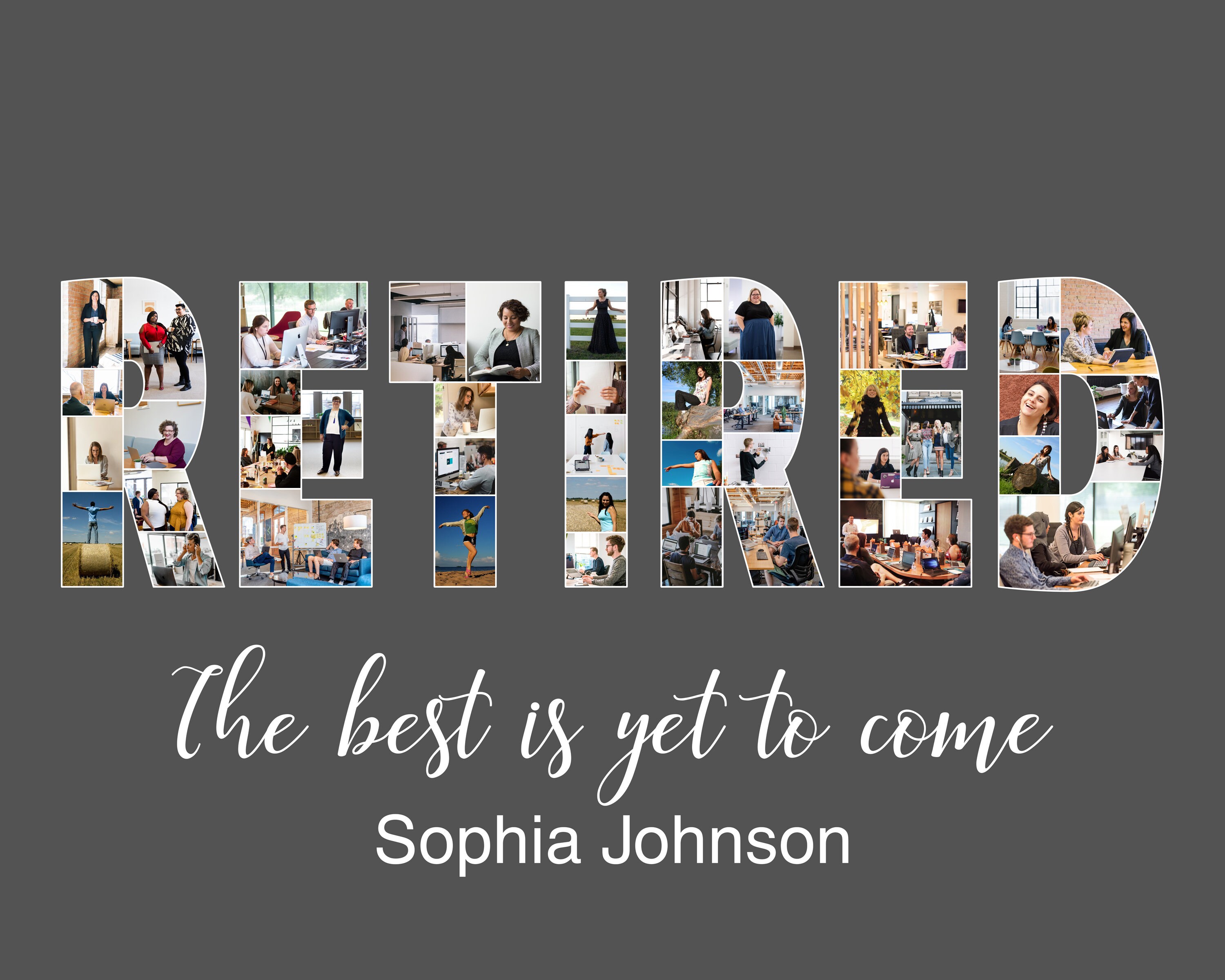 Custom Retirement Photo Collage, Personalized Gift - Etsy