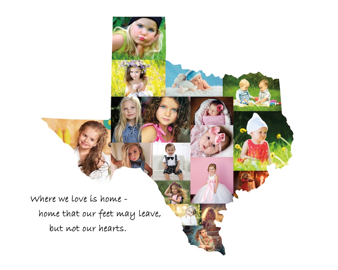 Texas gifts photo collage Texas forever State wall art USA map | Etsy