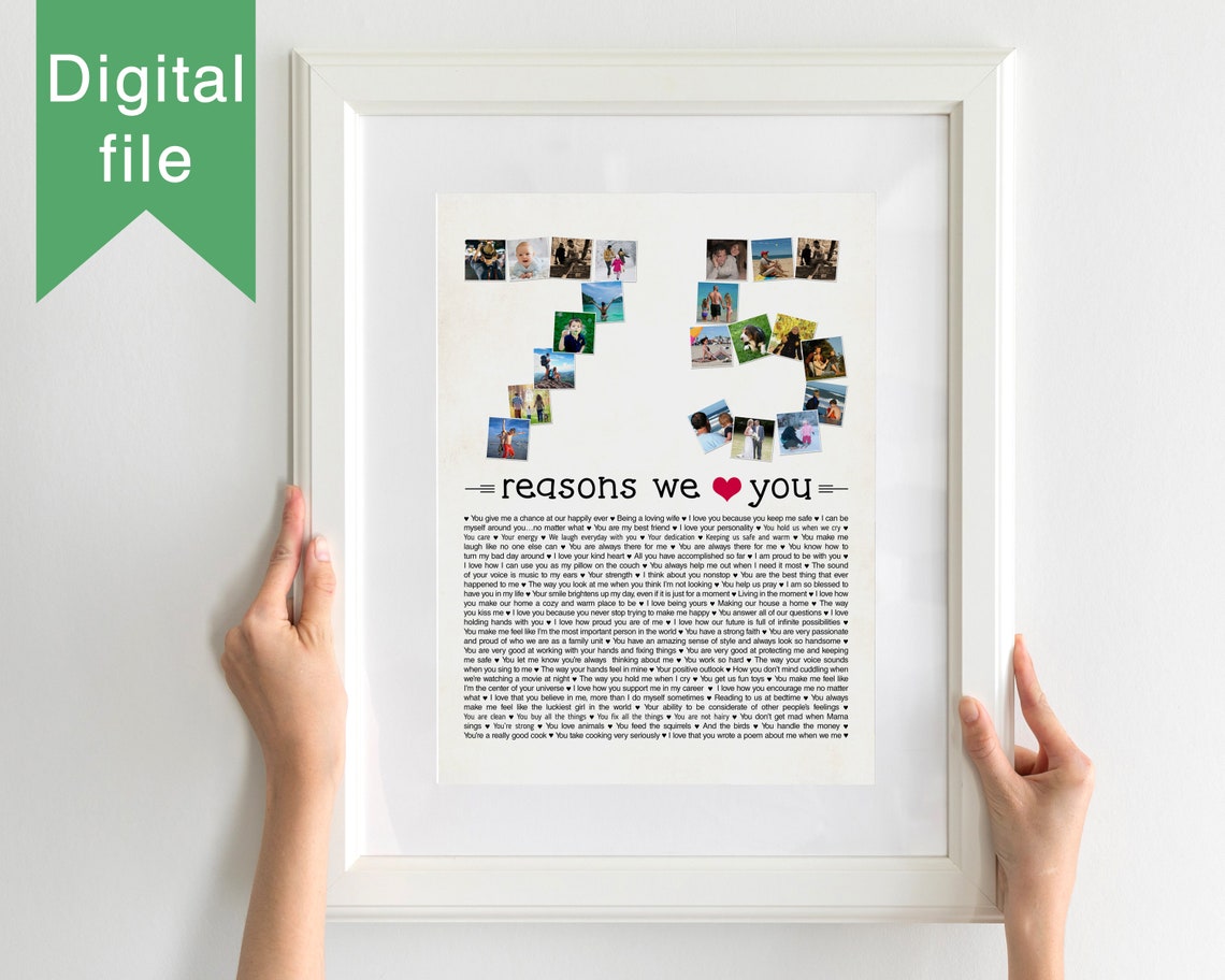 75 Reasons We Love You Printable Photo Collage Personalized - Etsy