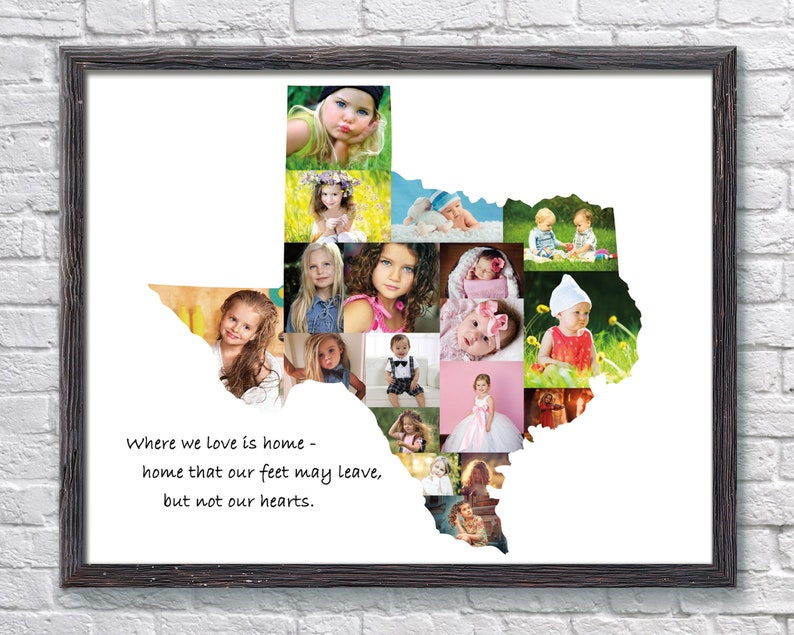 Texas Gifts Photo Collage Texas Forever State Wall Art USA Map - Etsy