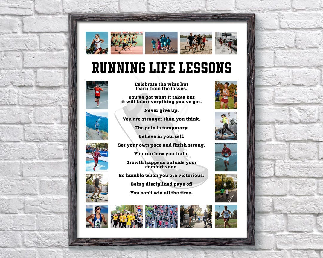 Running Life Lessons Personalized Photo Collage, Running Poster Print ...