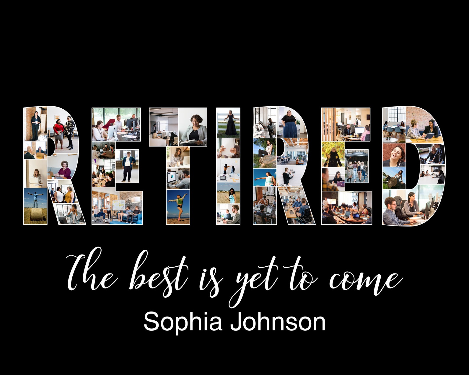 Custom Retirement Photo Collage, Personalized Gift - Etsy