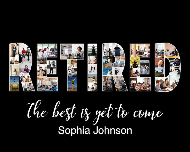 Custom Retirement Photo Collage, Personalized Gift - Etsy