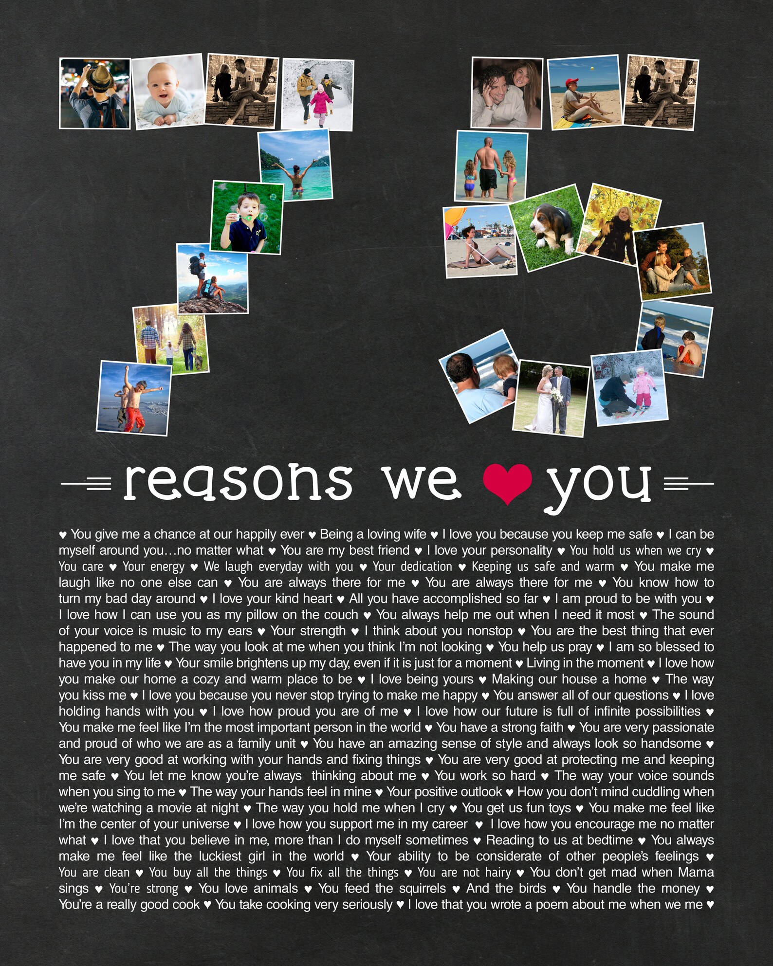 75 Reasons We Love You Printable Photo Collage Personalized - Etsy