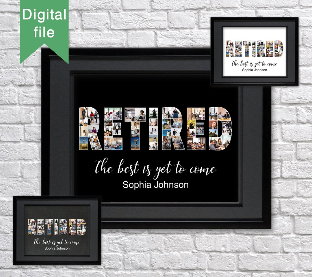 Retirement Photo Collage, Personalized Retirement Gifts for Women ...