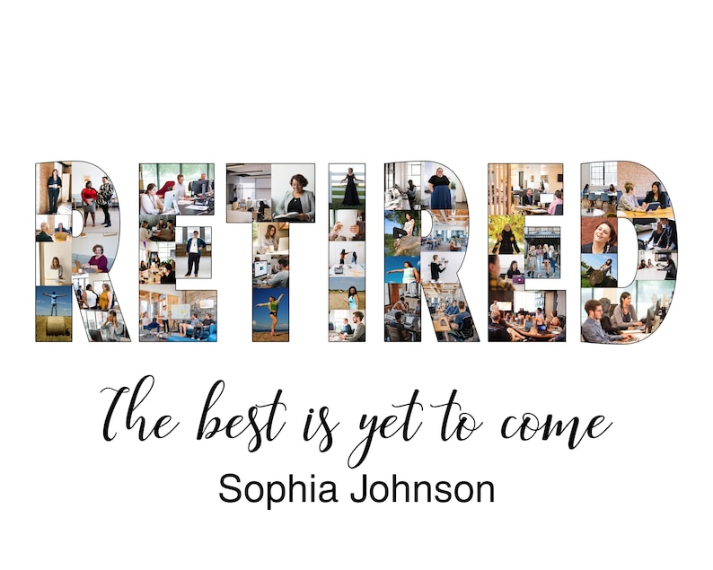 Custom Retirement Photo Collage, Personalized Gift - Etsy