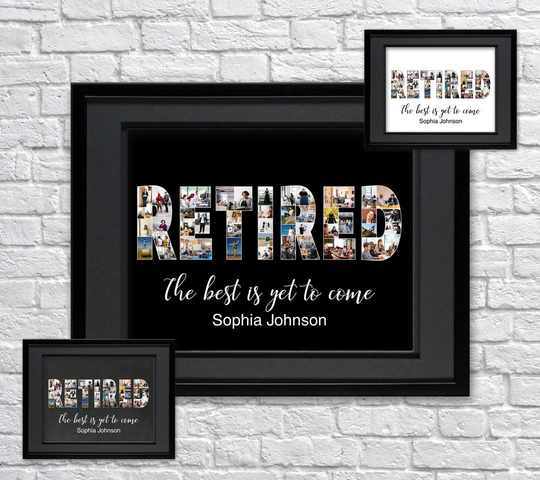 Custom Retirement Photo Collage, Personalized Retirement Gifts for ...