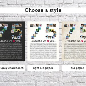 75 Reasons We Love You Printable Photo Collage, Personalized 75th ...