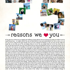 75 Reasons We Love You Printable Photo Collage, Personalized 75th ...