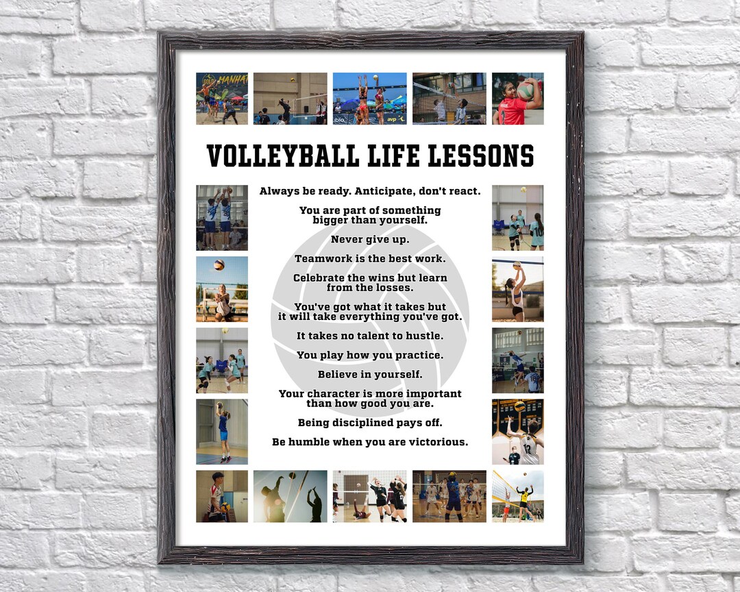Volleyball Life Lessons Personalized Photo Collage, Volleyball Poster ...