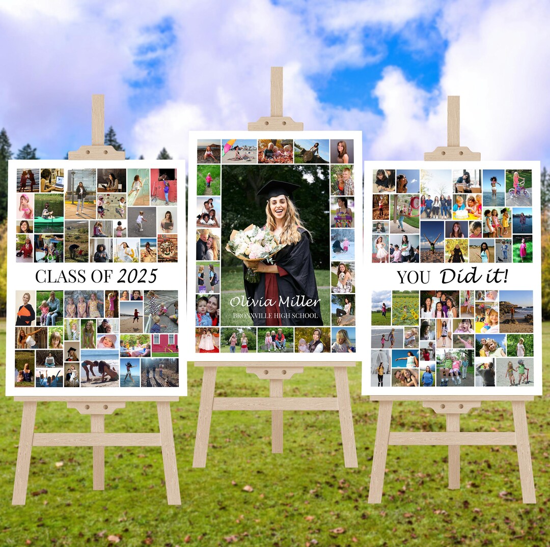 Graduation Photo Collage Set , Custom Graduation Welcome Sign ...
