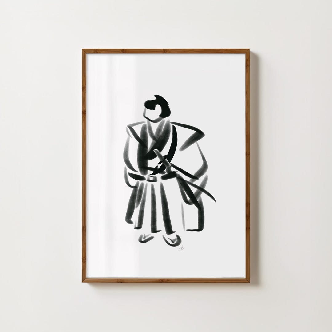Samurai Warrior Print | Japanese Printable Artwork | Japandi Modern ...