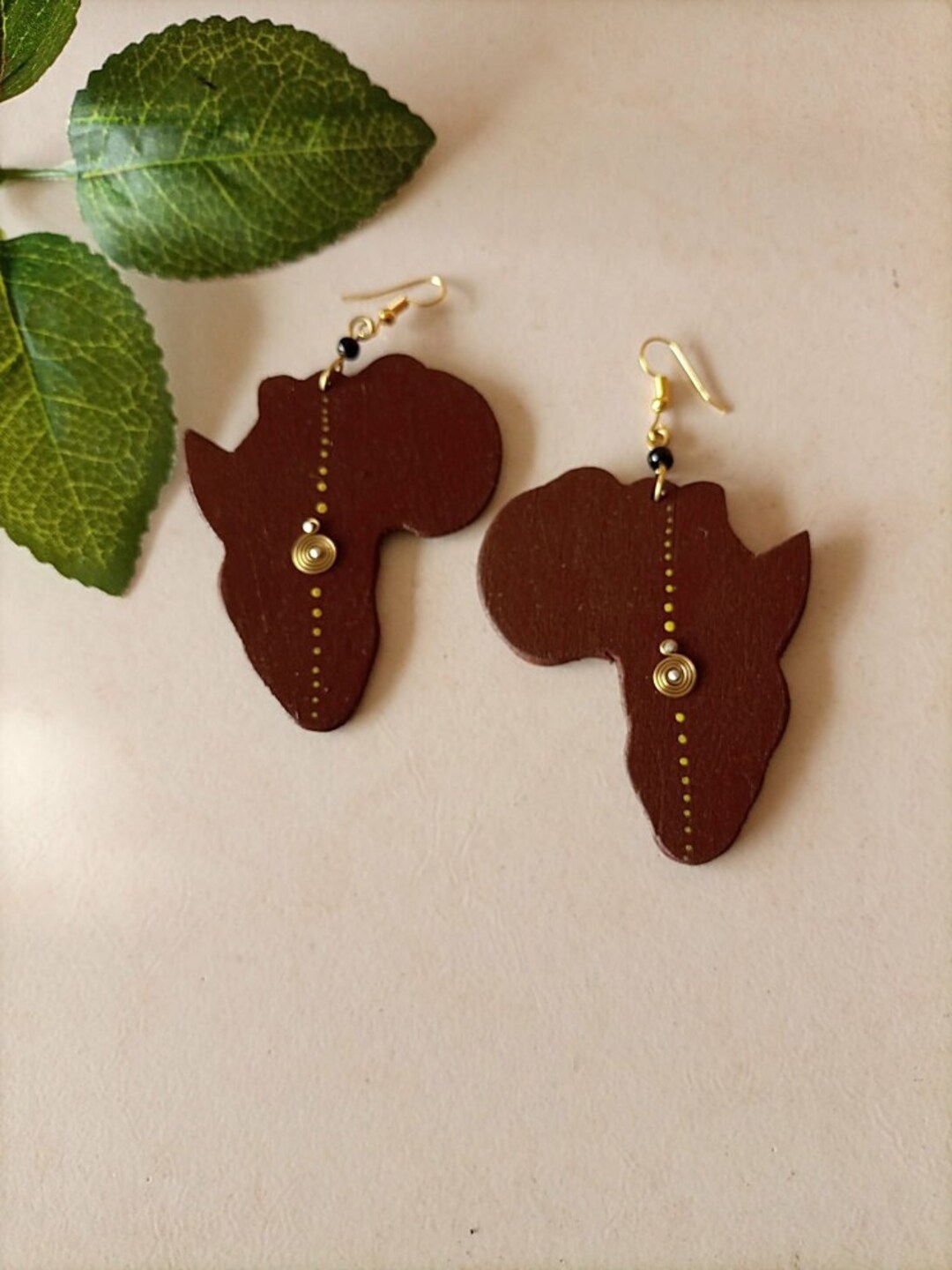 ON SALE African Wooden Earrings, Shape of Africa Earrings, Women's ...