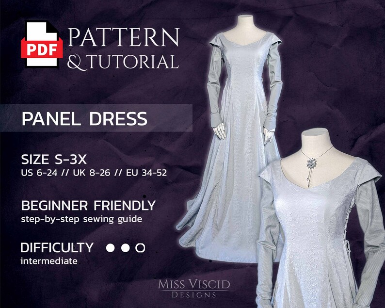 Fantasy Gown & Elven Dress as PDF Pattern in DIN A4letter and - Etsy