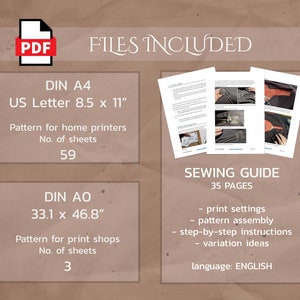 Robe Dress Pattern for Men and Woman as PDF File in DIN A4 + Letter and ...