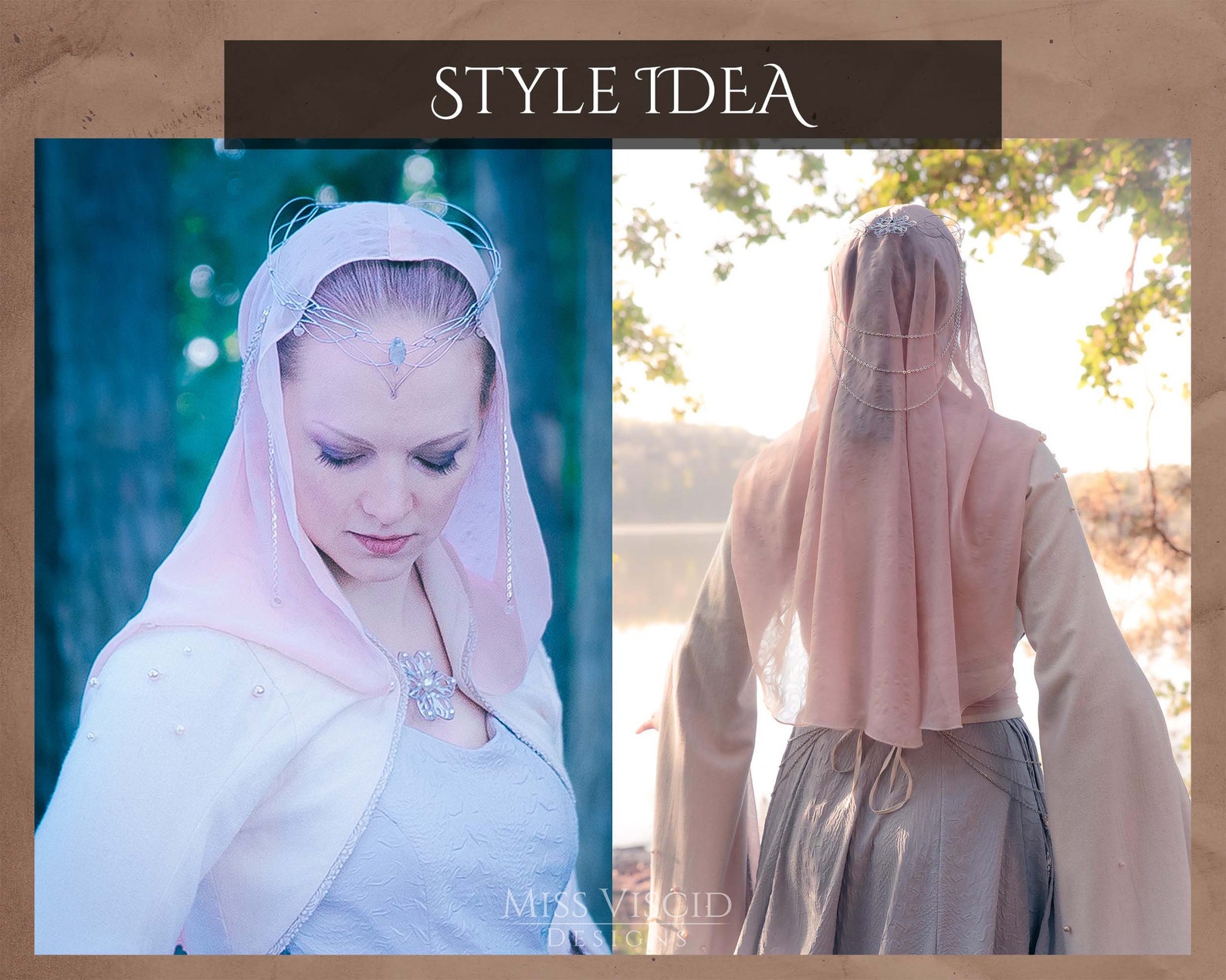 Bridal Veil & Fairytale Hood for Medieval Wedding Dress - Digital ...