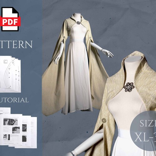 Fantasy Cape for Elven Costume Dress Digital PDF Pattern - Etsy