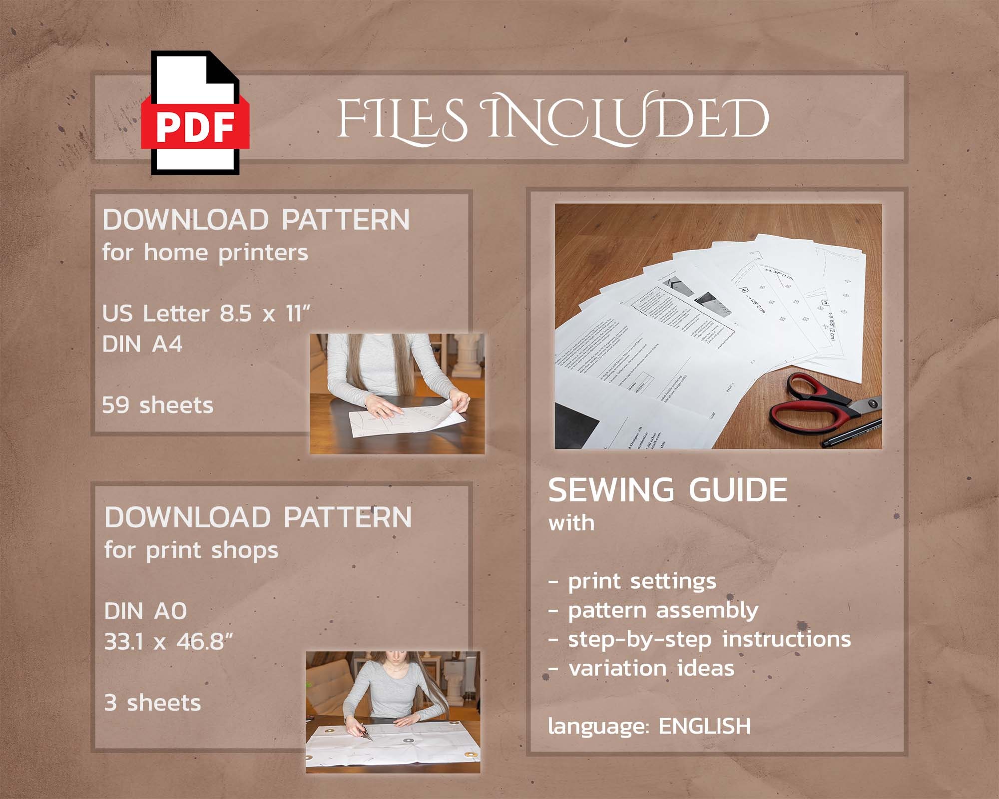 Mage Coat Pattern PDF File With Sewing Guide - Digital Download A4 ...