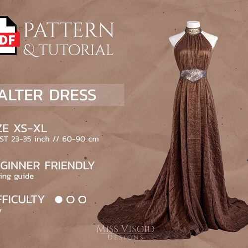 Fantasy Dress Sewing Pattern INSTANT DOWNLOAD Printable - Etsy