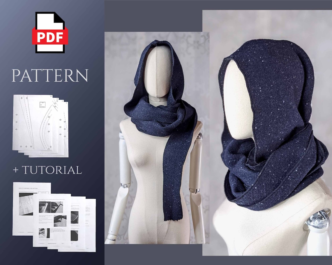 Cozy Wrap Hood Digital PDF Pattern With Sewing Guide for - Etsy
