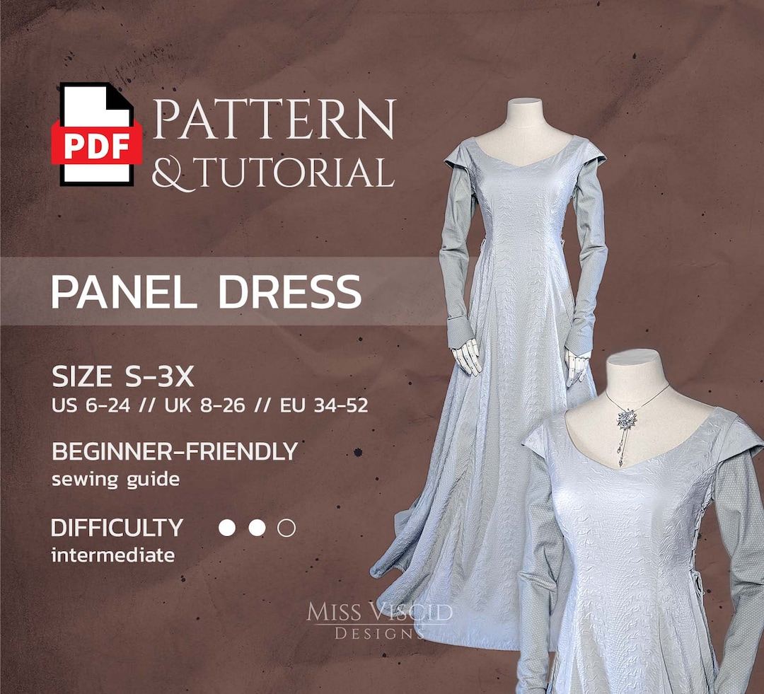 Fantasy Gown & Elven Dress as PDF Pattern in DIN A4+letter and DIN A0 ...