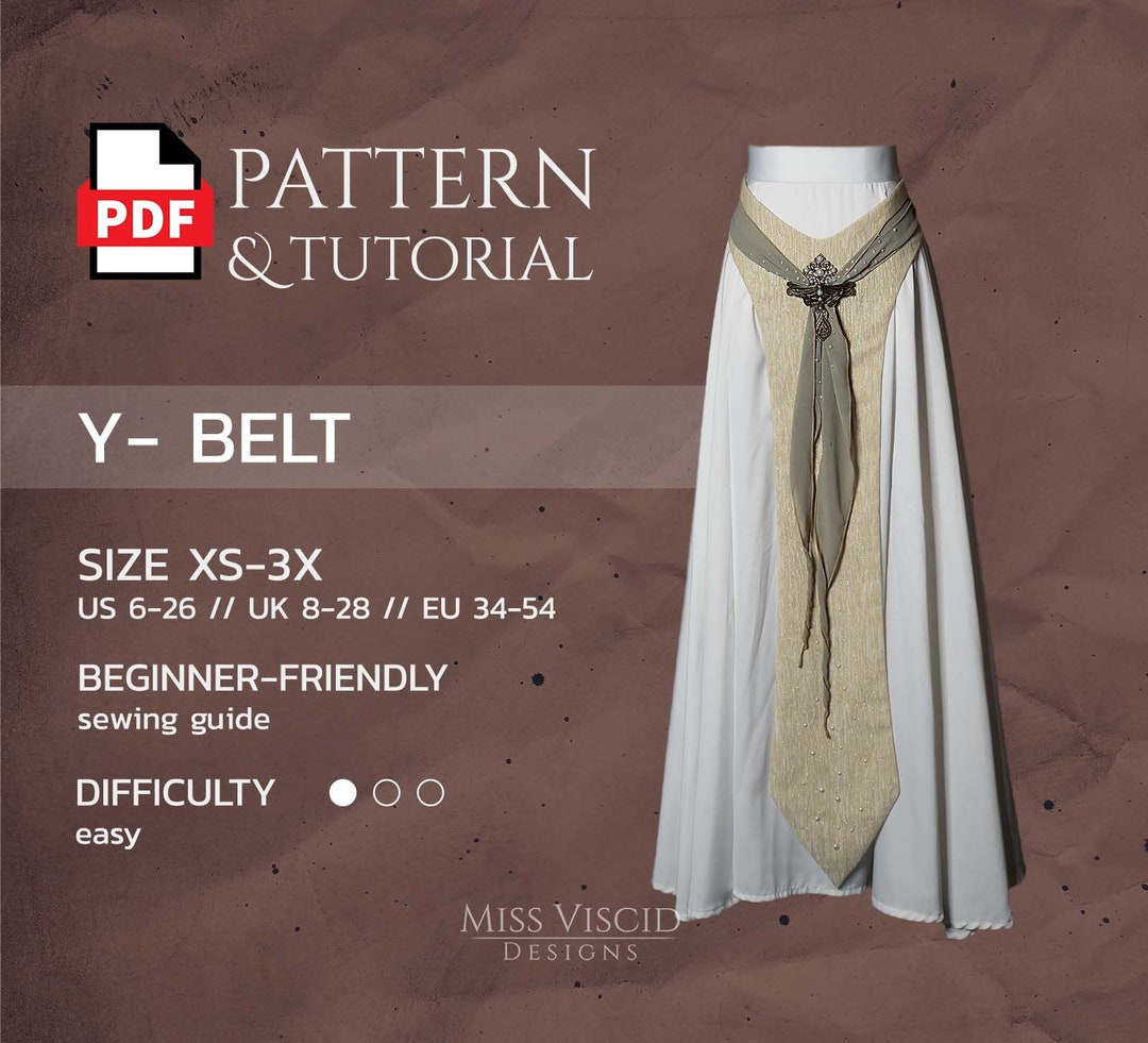 Y-belt for Fantasy Dress (sizes XS-3X) - Pdf Pattern With Sewing Guide ...