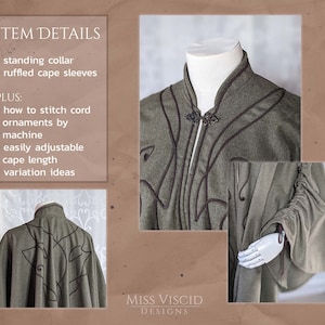 Fantasy Cape for Elven Costume Dress - Digital PDF Pattern With Sewing ...