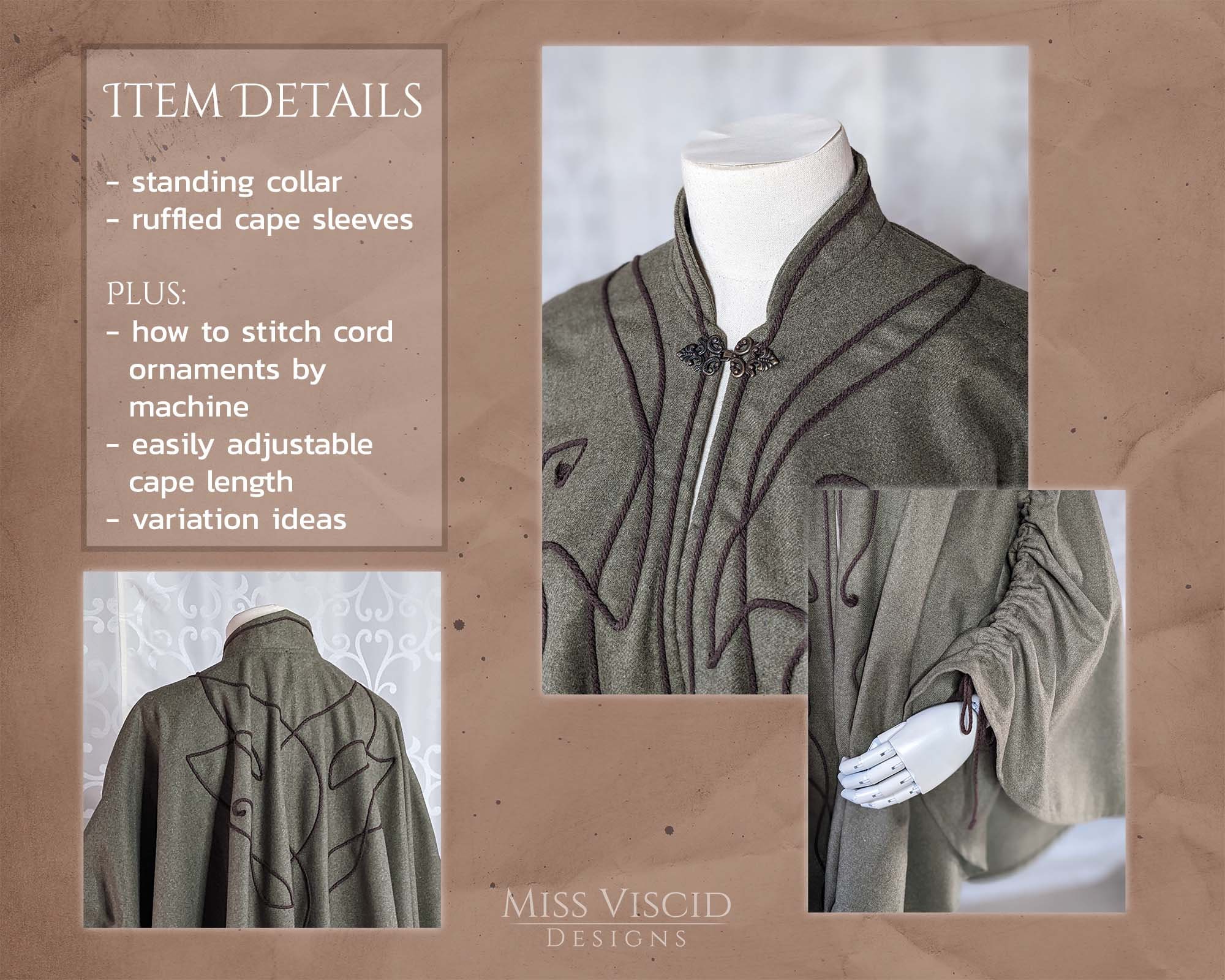 Fantasy Cape for Elven Costume Dress - Digital PDF Pattern With Sewing ...
