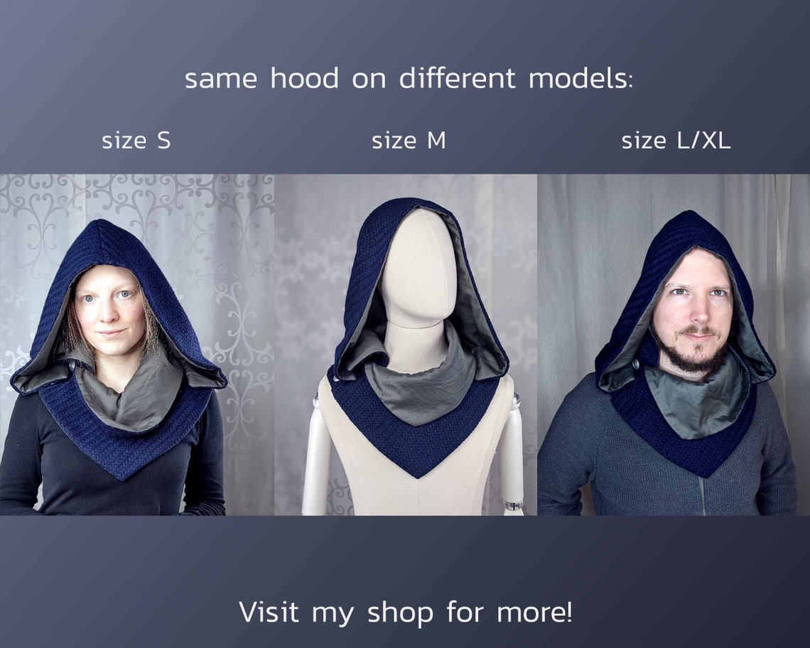 Hooded Cowl With Lining Digital PDF Pattern and Sewing Guide | Etsy