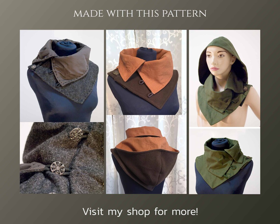 Hooded Cowl With Lining Digital PDF Pattern and Sewing Guide | Etsy