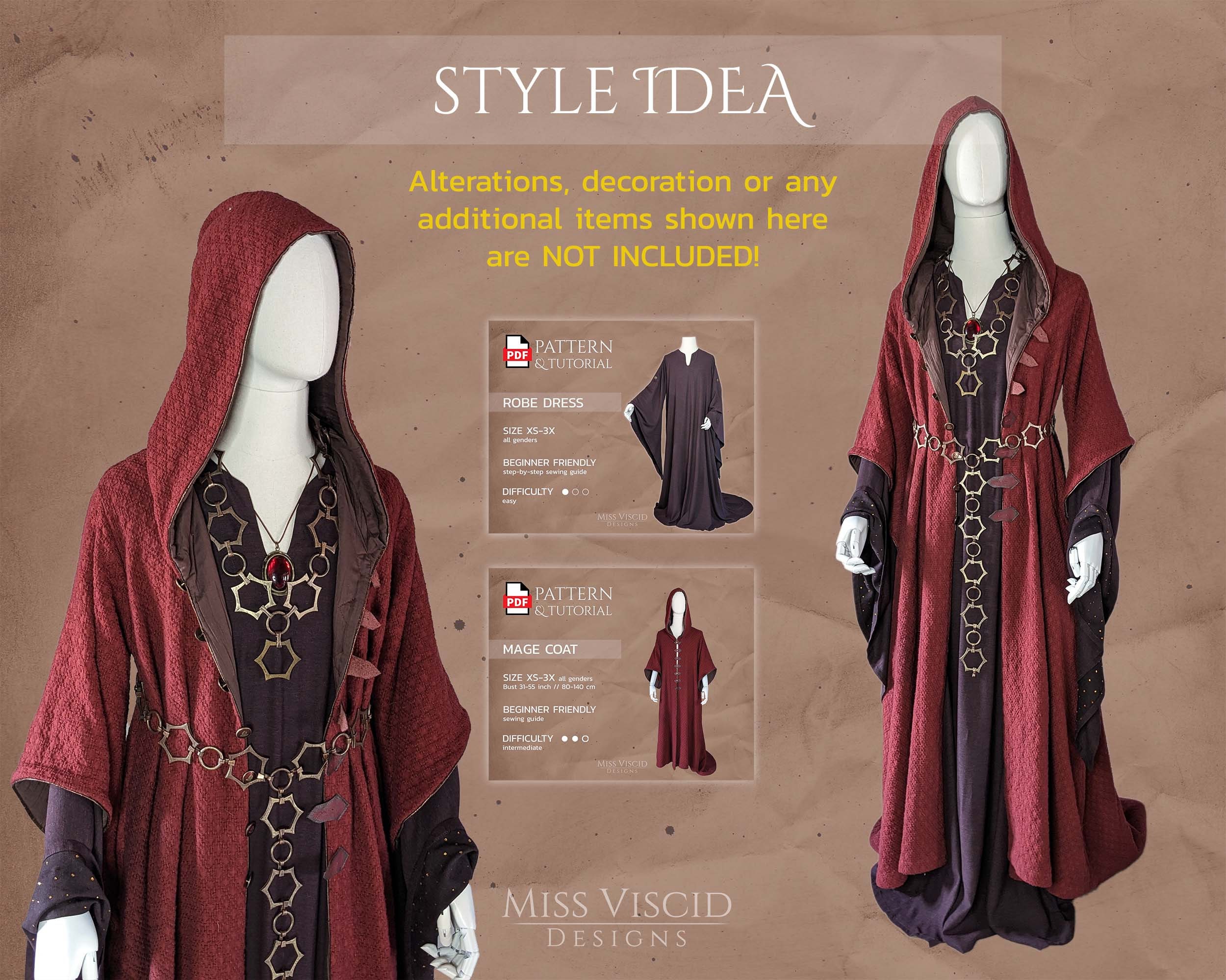 Mage Coat Pattern PDF File With Sewing Guide - Digital Download A4 ...