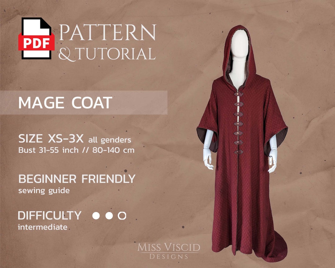 Mage Coat Pattern PDF File With Sewing Guide Digital - Etsy Australia