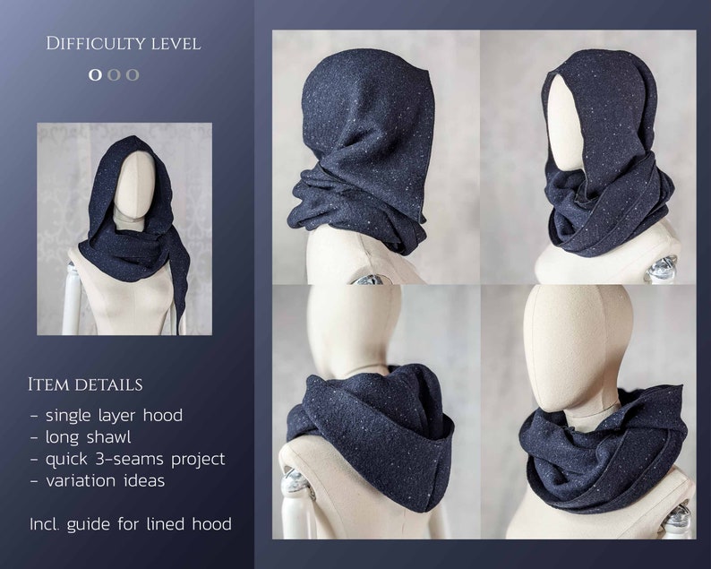 Cozy Wrap Hood Digital PDF Pattern With Sewing Guide for - Etsy