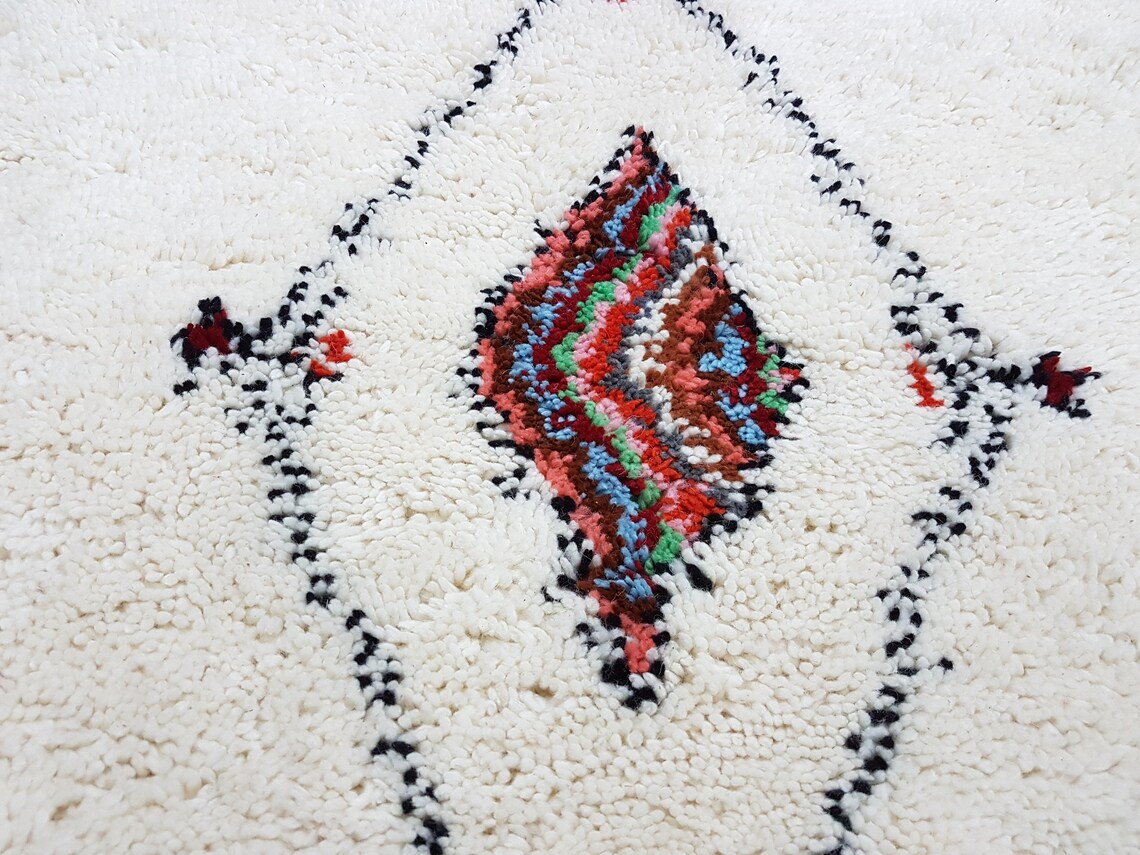 Round Moroccan rug Beni Ourain rug handmade 100% wool rug | Etsy