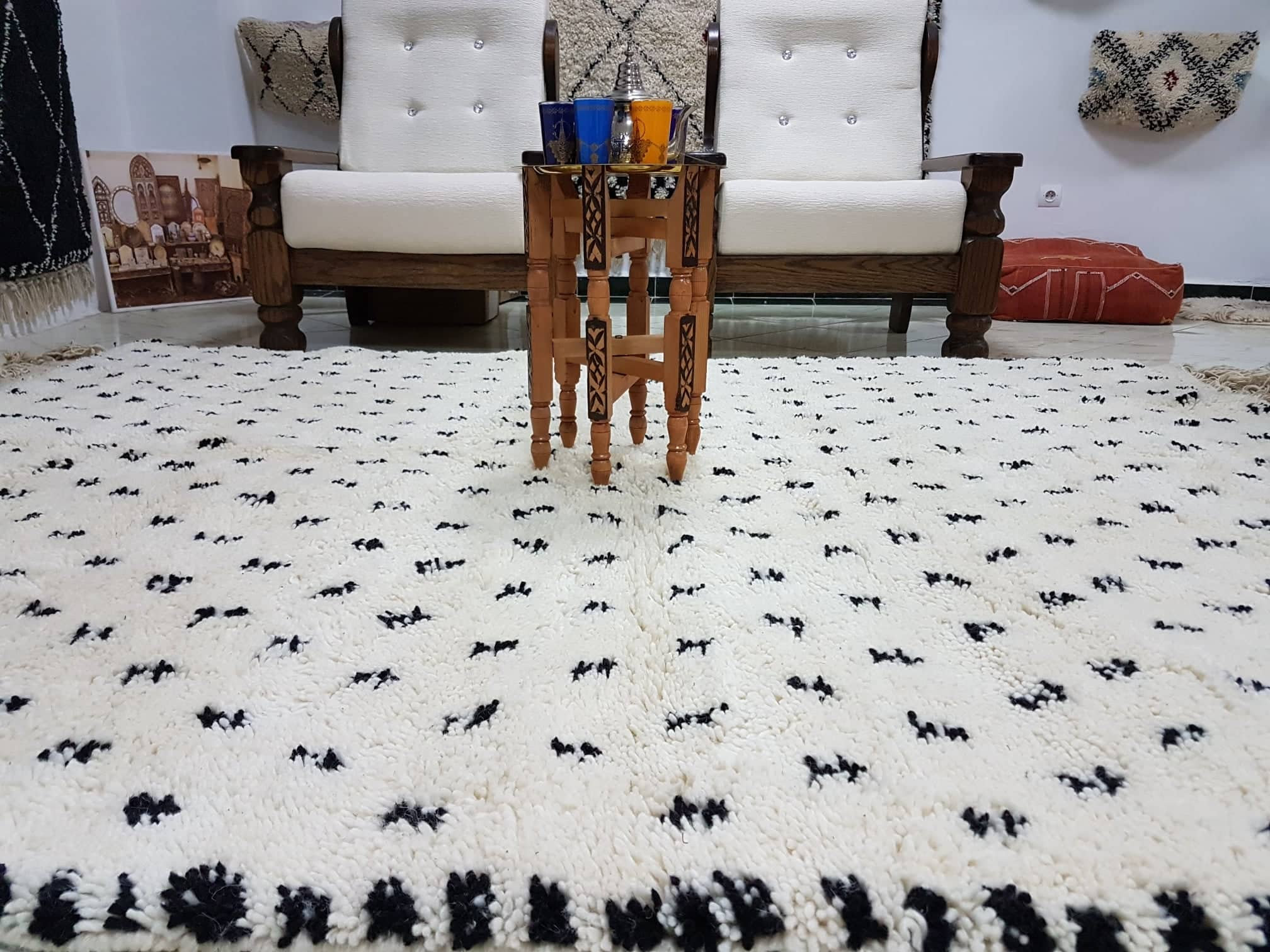 Authentic Moroccan Rug Beni Ourain Rug Handmade 100% Wool Rug | Etsy