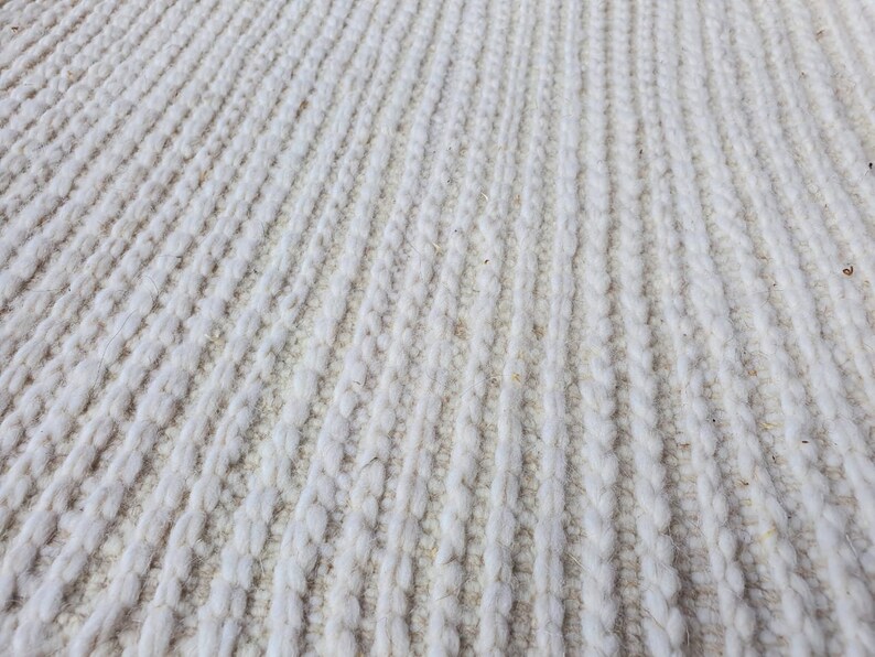 Moroccan Hand-knitted Chunky Wool Berber Nature Rugs Flat | Etsy